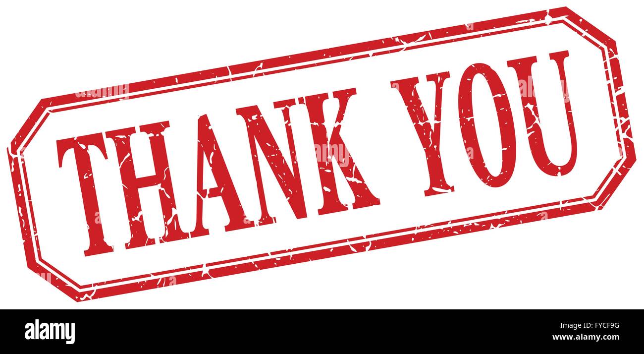thank you square red grunge vintage isolated label Stock Vector Image ...