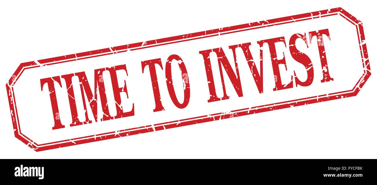time to invest square red grunge vintage isolated label Stock Vector ...