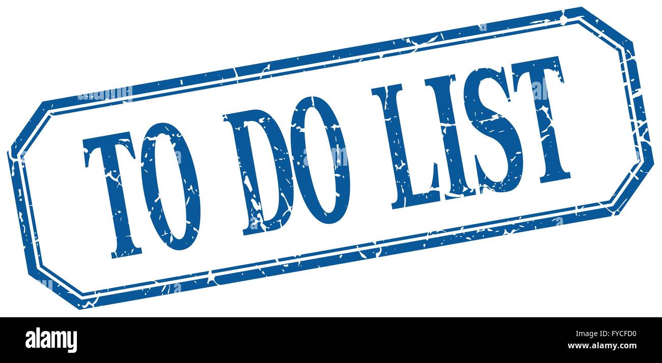 to do list square blue grunge vintage isolated label Stock Vector Image ...