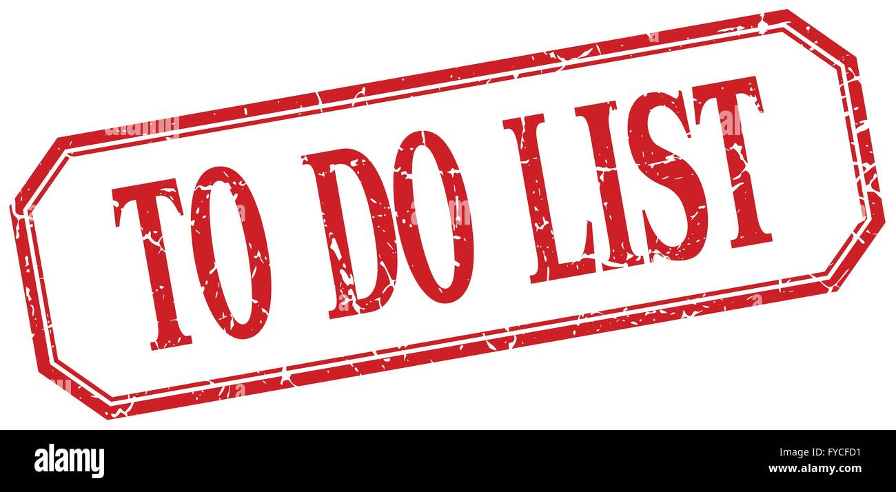 to do list square red grunge vintage isolated label Stock Vector Image ...