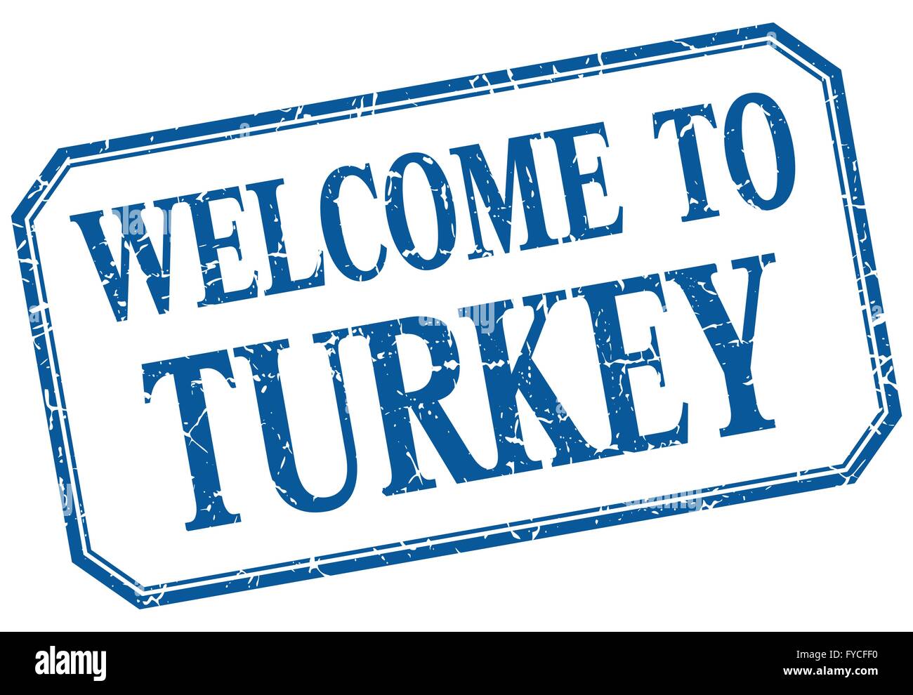 Turkey - welcome blue vintage isolated label Stock Vector Image & Art ...
