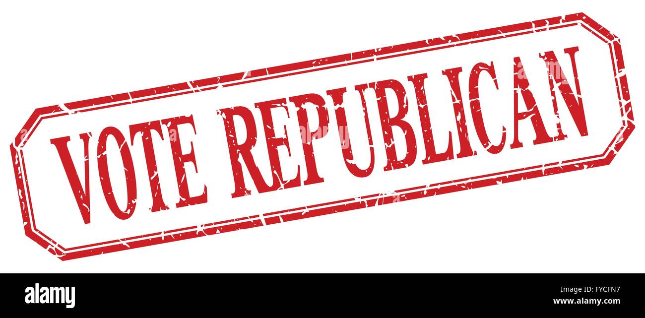 vote republican square red grunge vintage isolated label Stock Vector ...