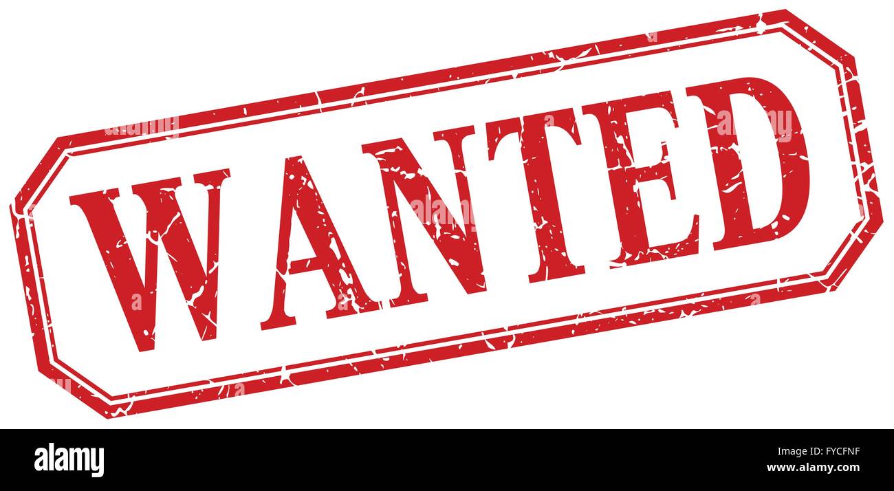 wanted square red grunge vintage isolated label Stock Vector Image ...