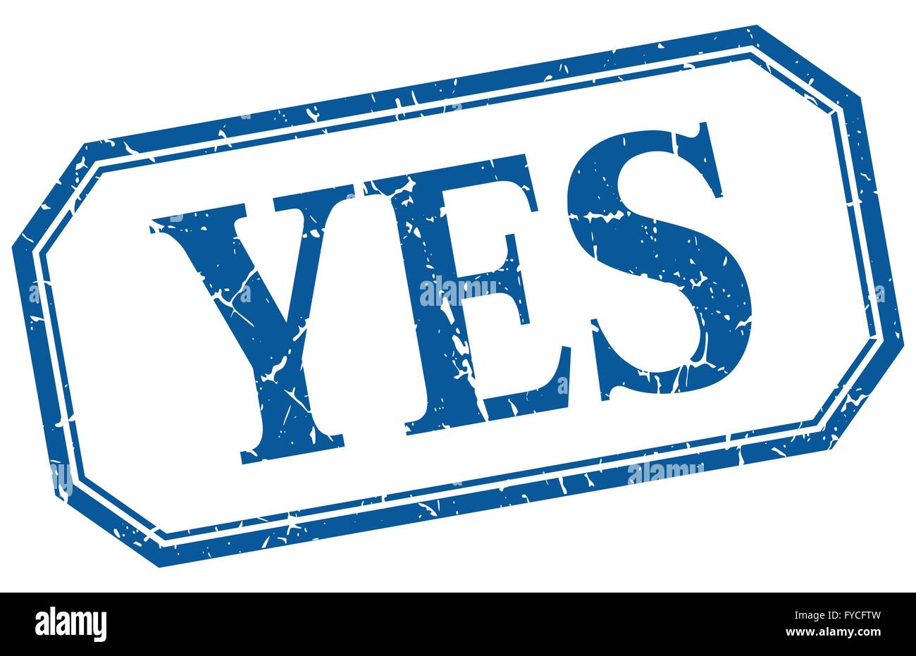 yes square blue grunge vintage isolated label Stock Vector Image & Art ...