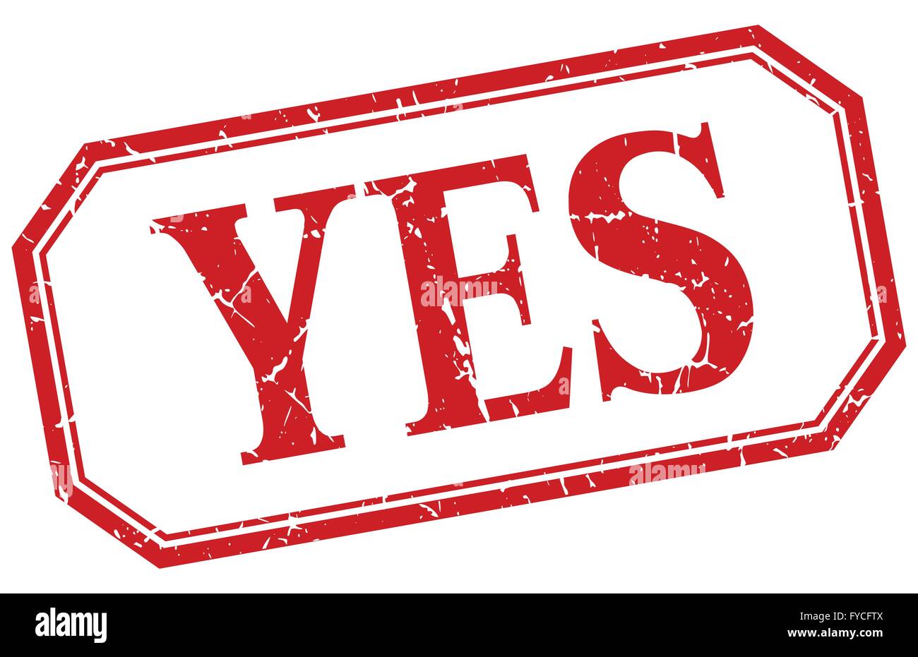 yes square red grunge vintage isolated label Stock Vector Image & Art ...