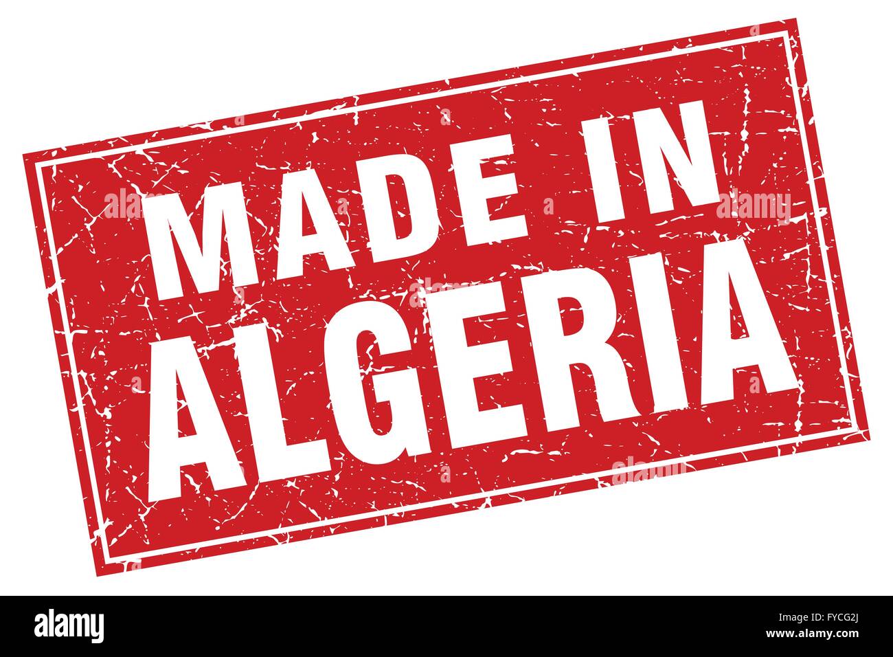Algeria red square grunge made in stamp Stock Vector Image & Art - Alamy