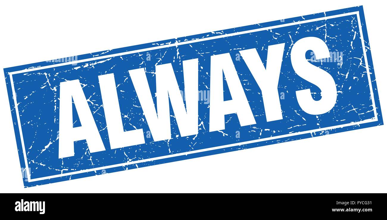 always blue square grunge stamp on white Stock Vector Image & Art - Alamy