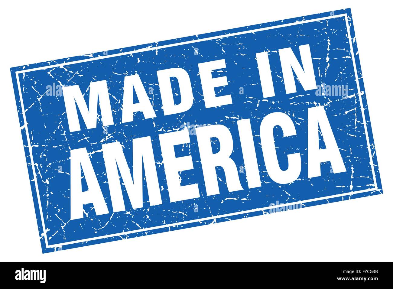 America blue square grunge made in stamp Stock Vector Image & Art - Alamy