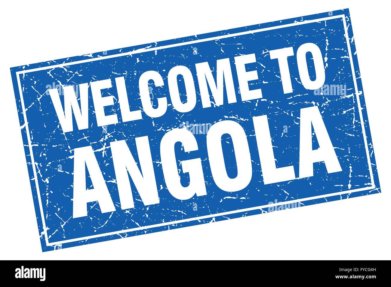Angola blue square grunge welcome to stamp Stock Vector Image & Art - Alamy