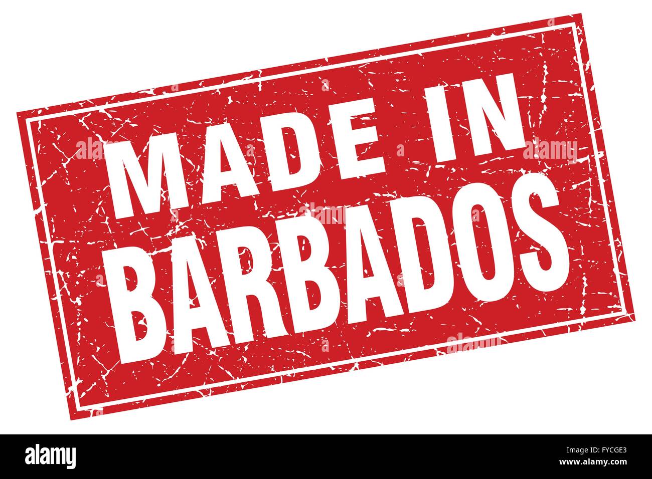 Barbados red square grunge made in stamp Stock Vector Image & Art - Alamy