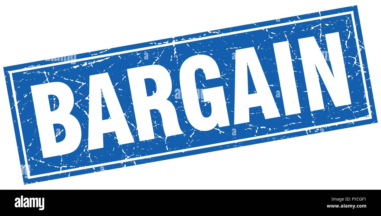 bargain blue square grunge stamp on white Stock Vector Image & Art - Alamy