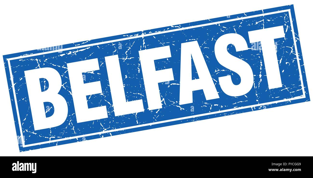 Belfast blue square grunge vintage isolated stamp Stock Vector Image ...