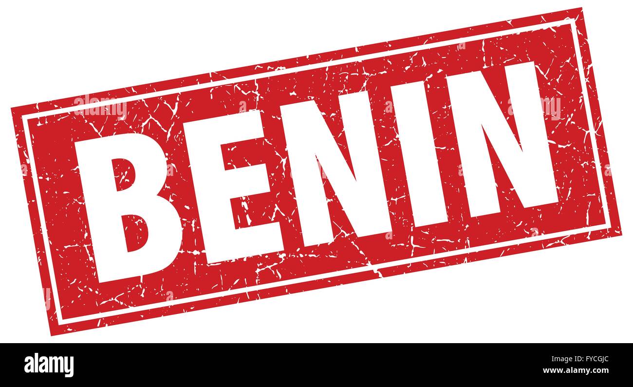 Benin red square grunge hi-res stock photography and images - Alamy