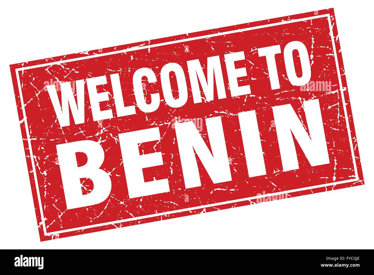 Benin red square grunge welcome to stamp Stock Vector Image & Art - Alamy