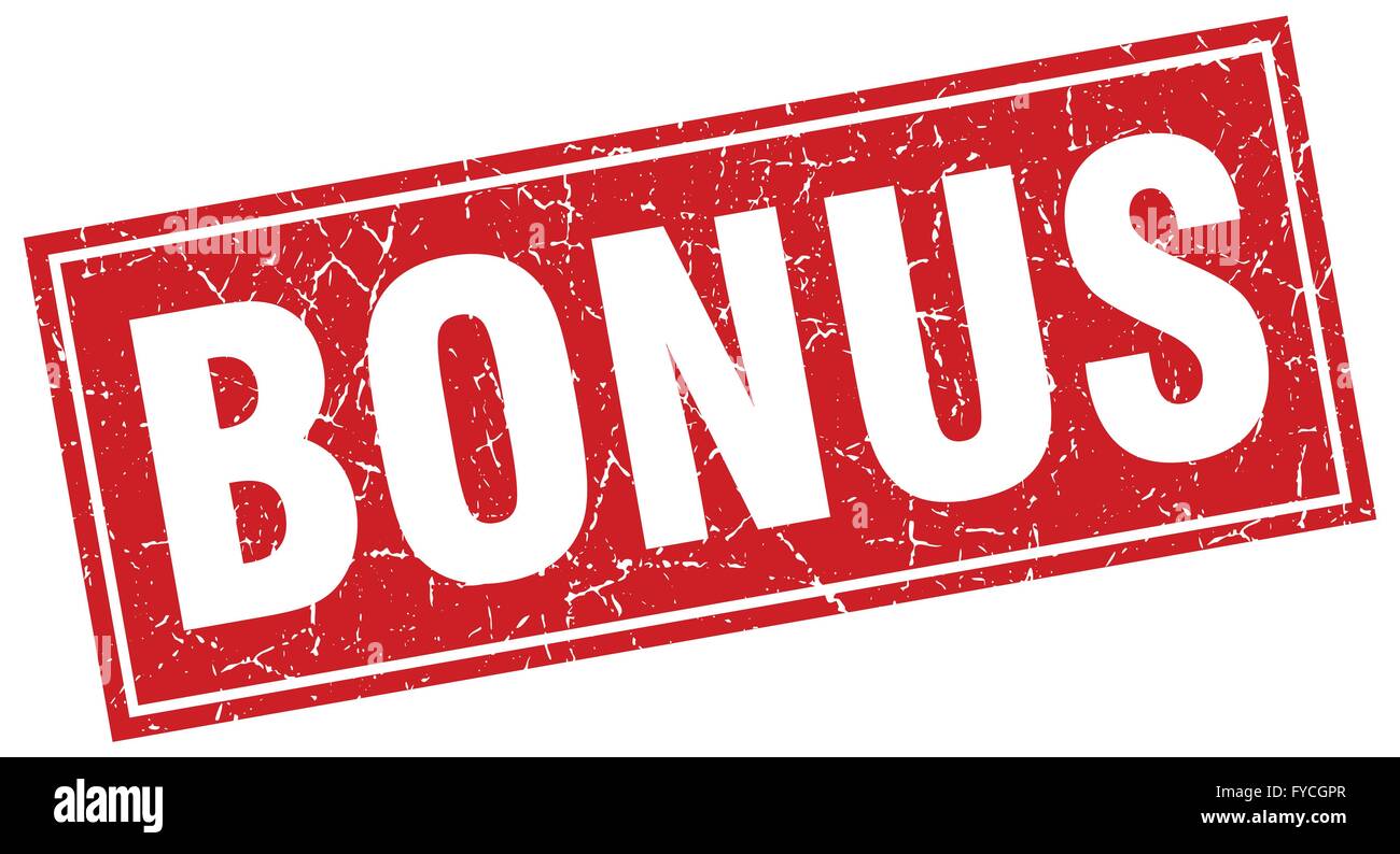 bonus red square grunge stamp on white Stock Vector Image & Art - Alamy