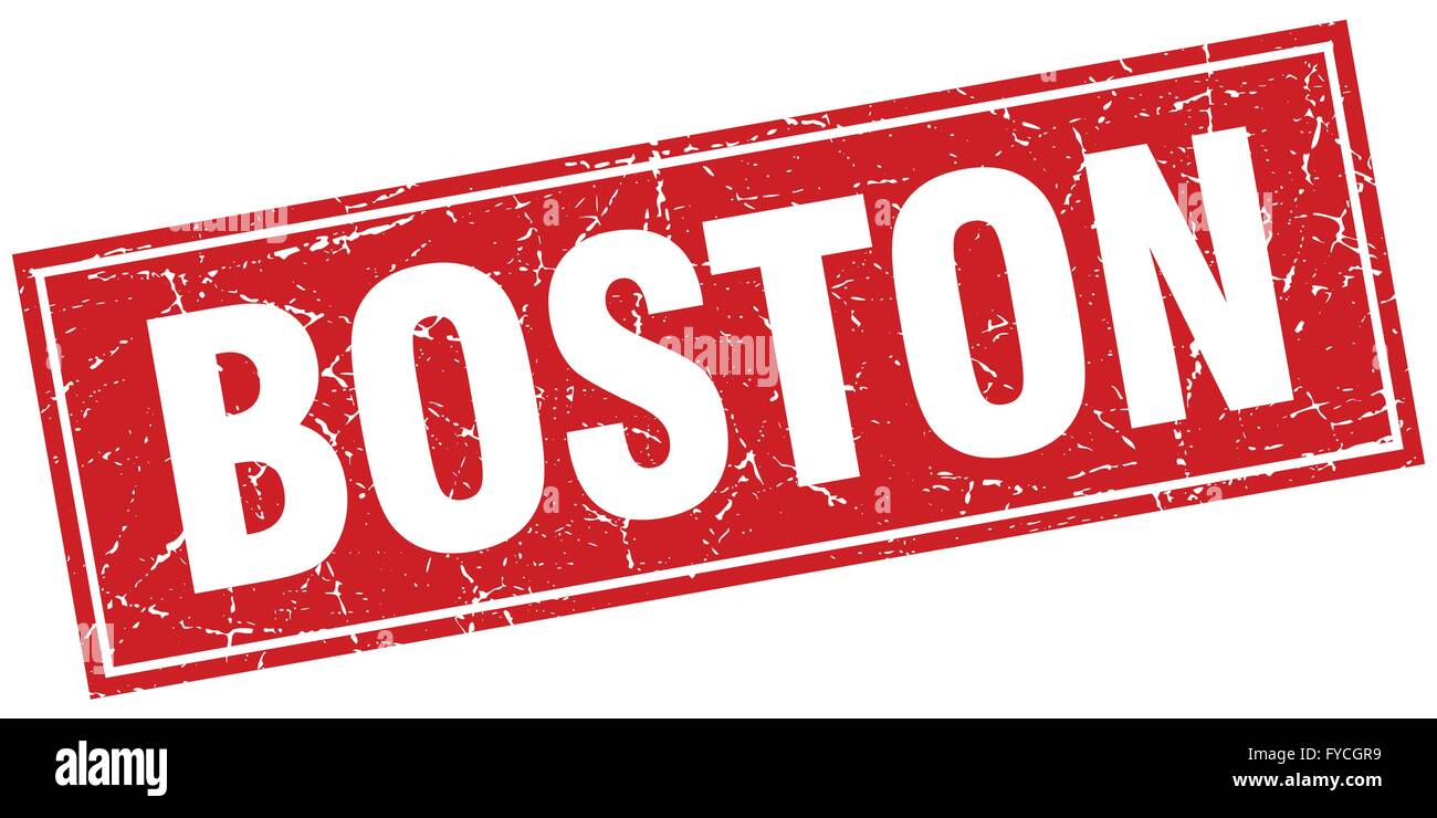 Boston red square grunge vintage isolated stamp Stock Vector Image ...