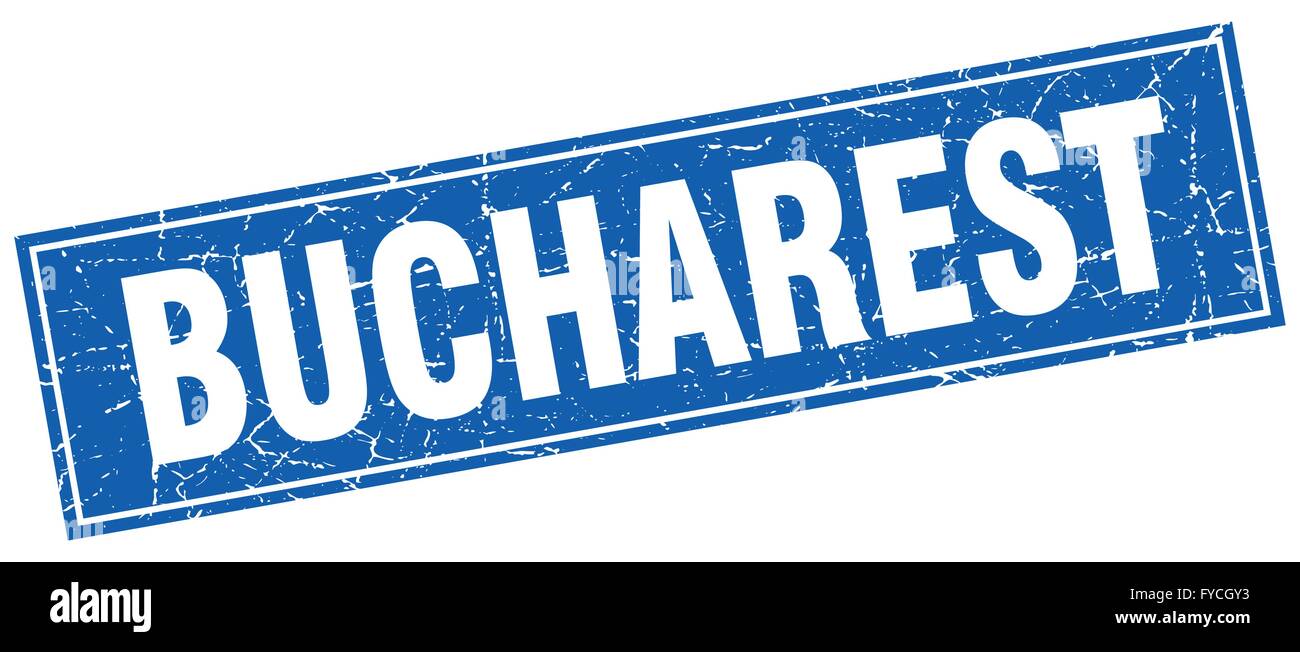 Bucharest blue square grunge vintage isolated stamp Stock Vector Image ...