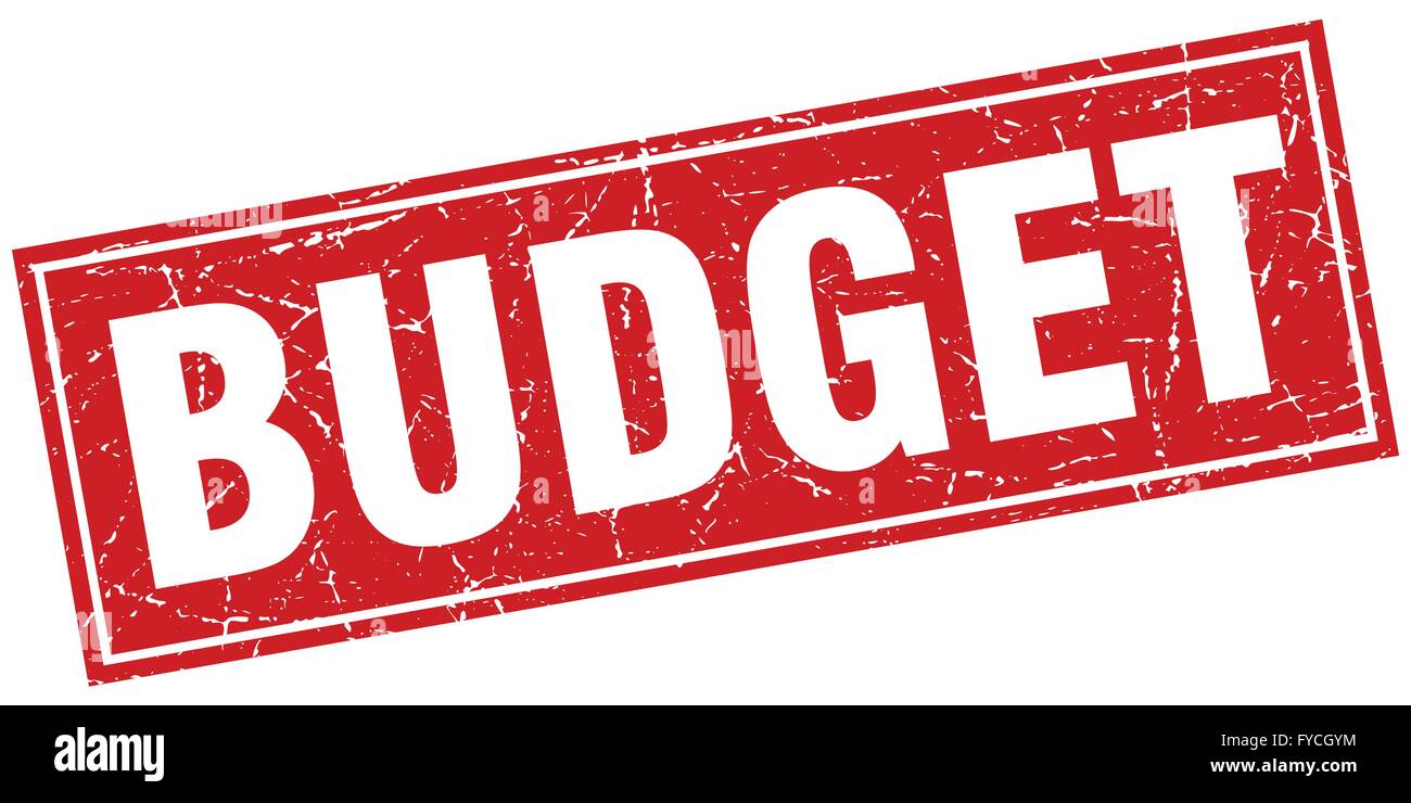 budget red square grunge stamp on white Stock Vector Image & Art - Alamy