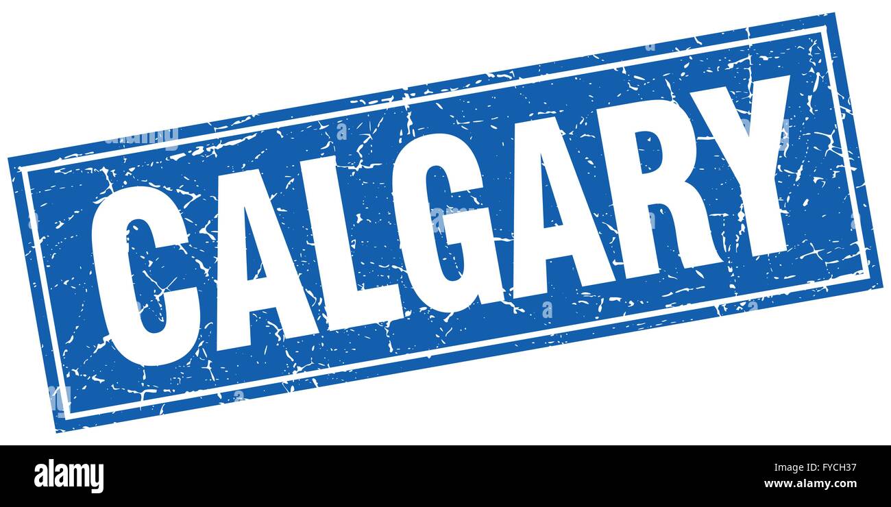 Calgary blue square grunge vintage isolated stamp Stock Vector Image ...