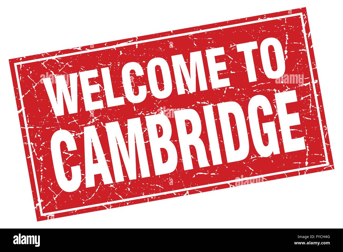 Cambridge red square grunge welcome to stamp Stock Vector Image & Art ...