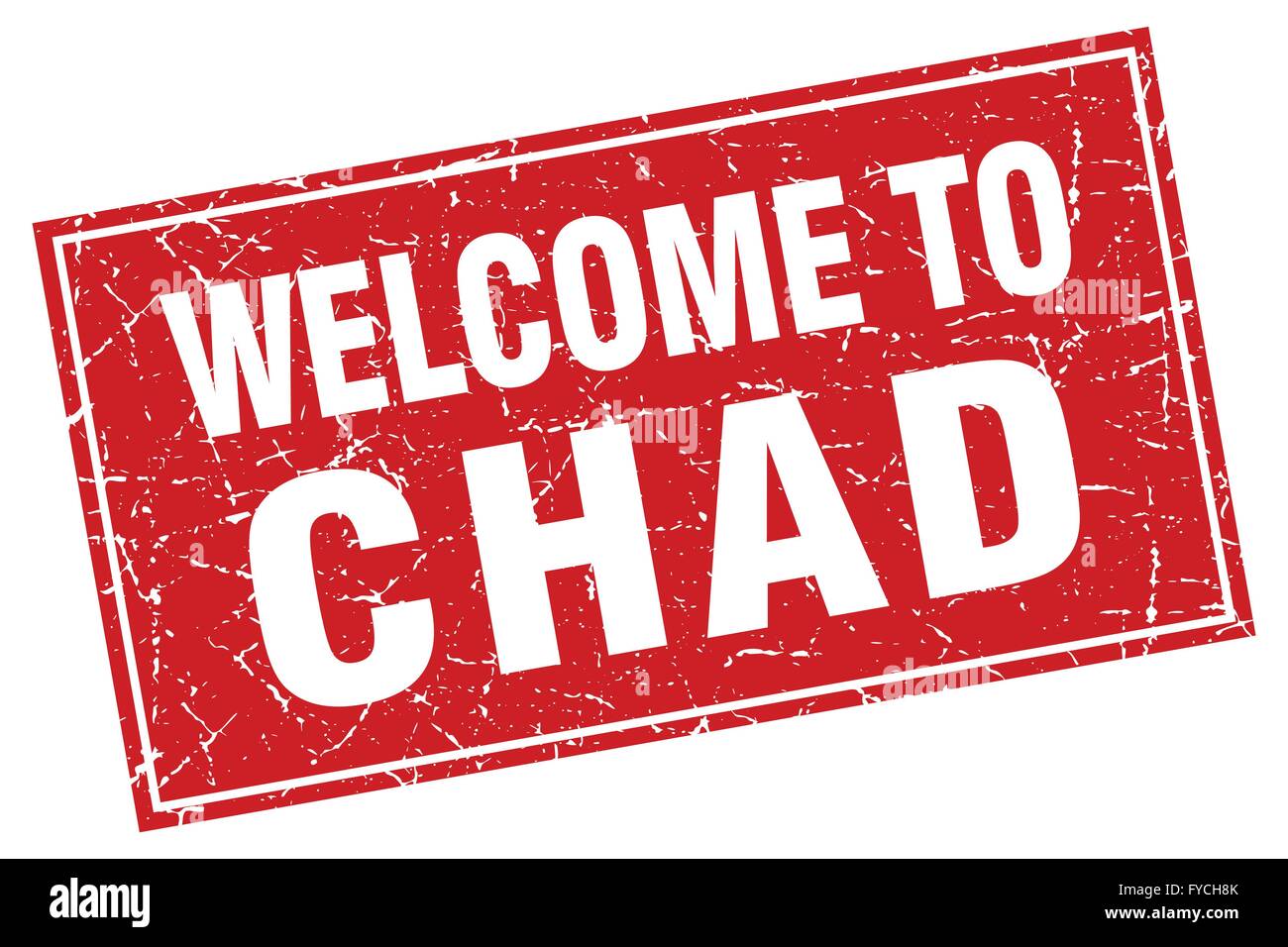 Chad red square grunge welcome to stamp Stock Vector Image & Art - Alamy