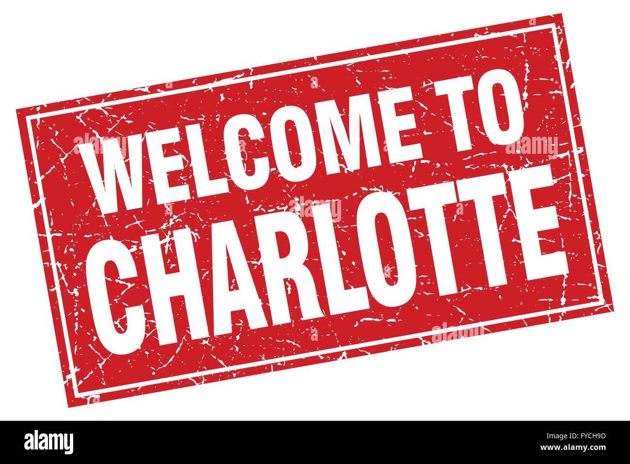 Charlotte red square grunge welcome to stamp Stock Vector Image & Art ...