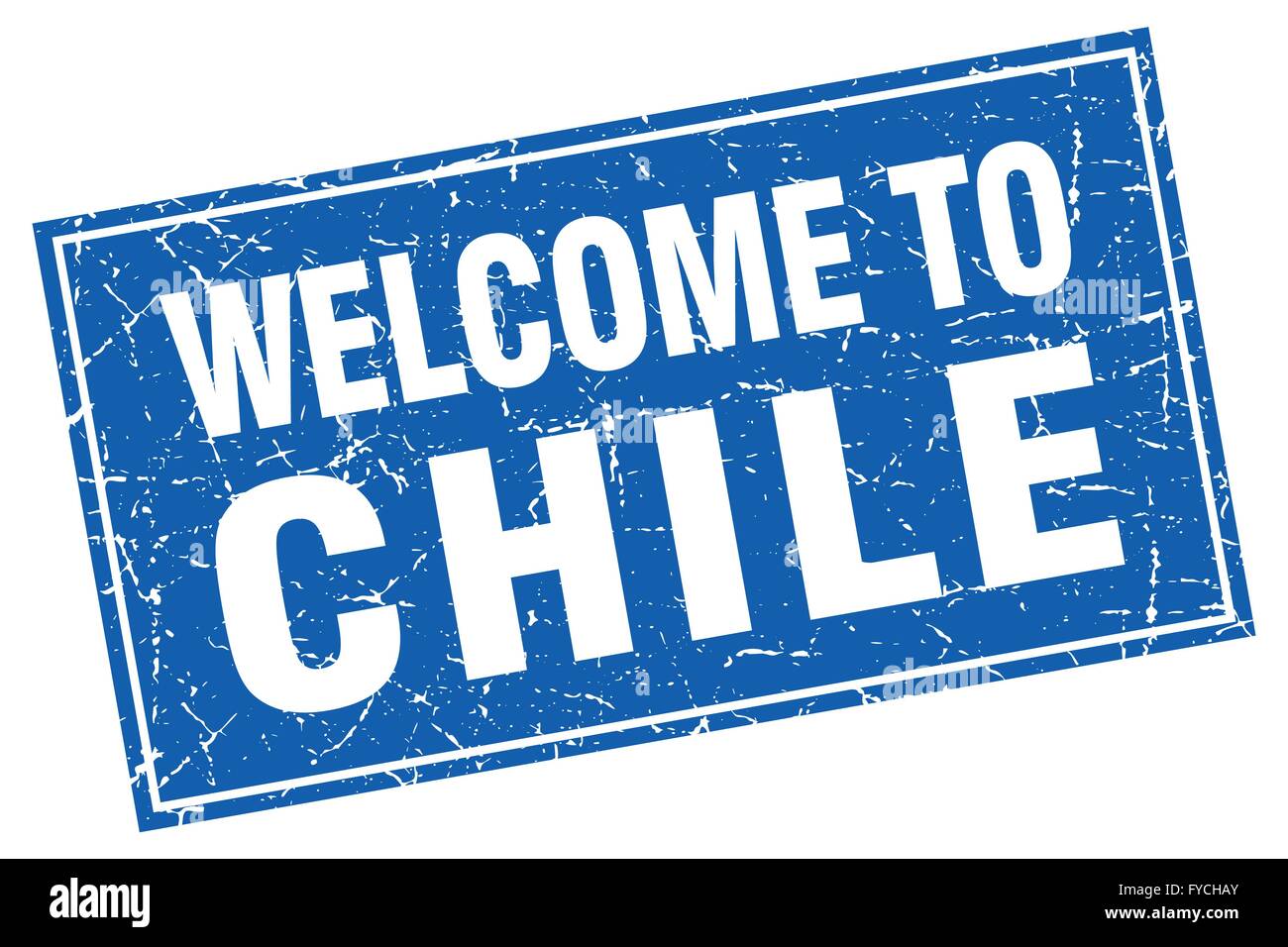 Chile blue square grunge welcome to stamp Stock Vector Image & Art - Alamy