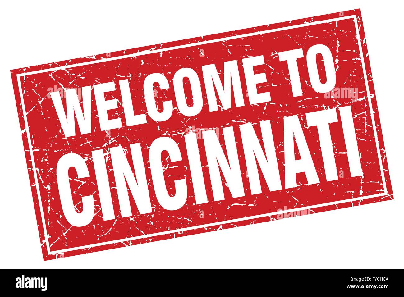 Cincinnati red square grunge welcome to stamp Stock Vector Image & Art ...