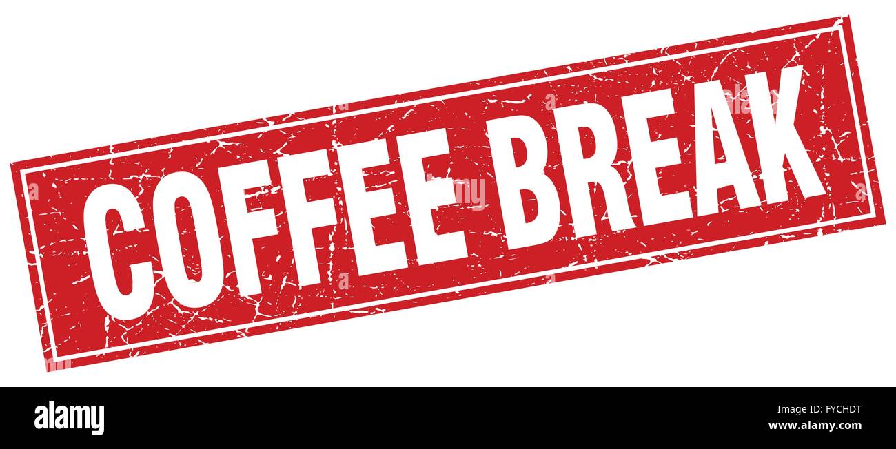 coffee break red square grunge stamp on white Stock Vector Image & Art ...