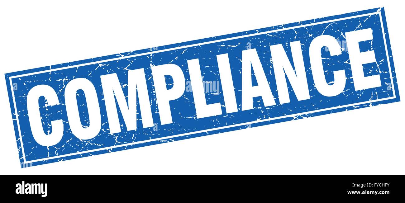 compliance blue square grunge stamp on white Stock Vector Image & Art ...