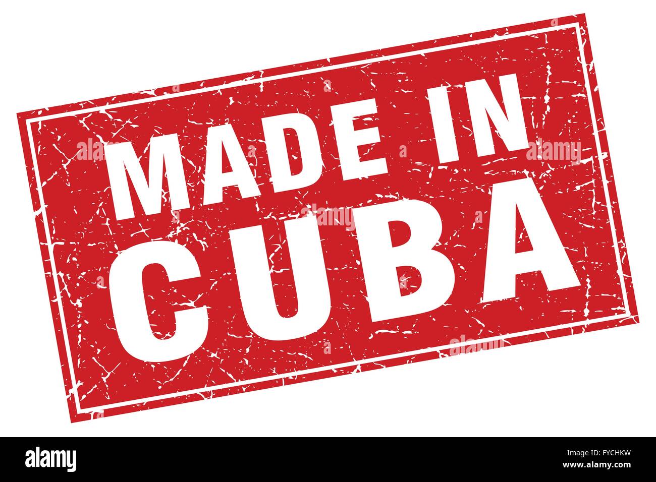 Cuba red square grunge made in stamp Stock Vector Image & Art - Alamy