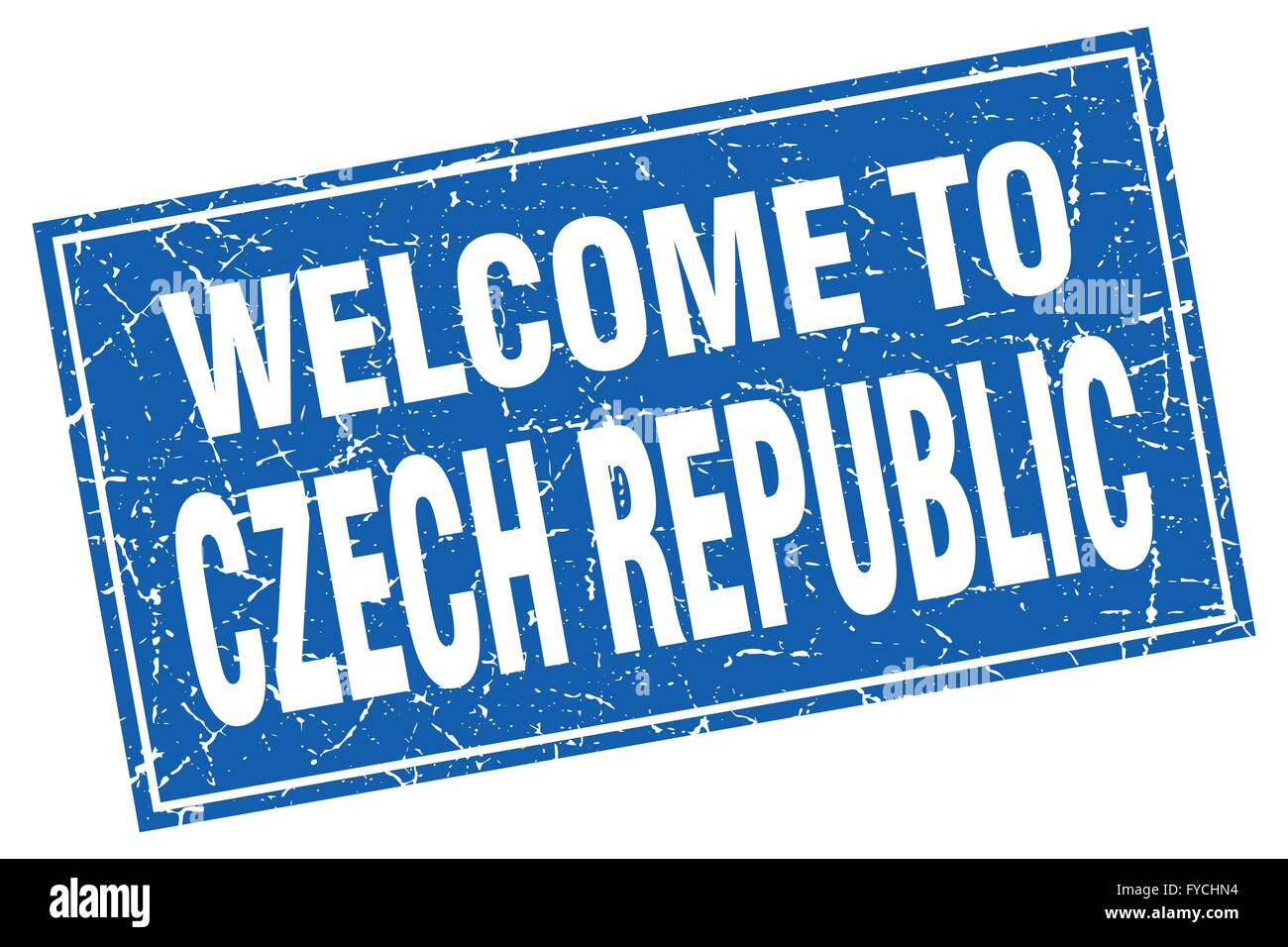 Czech Republic blue square grunge welcome to stamp Stock Vector Image ...