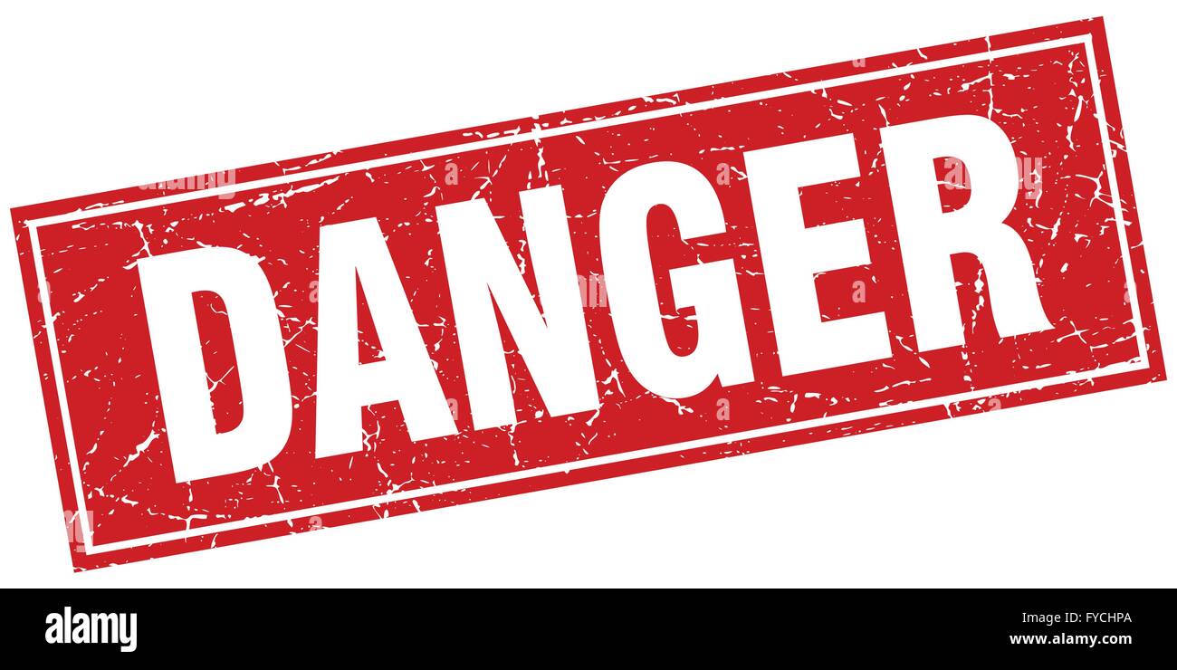 danger red square grunge stamp on white Stock Vector Image & Art - Alamy