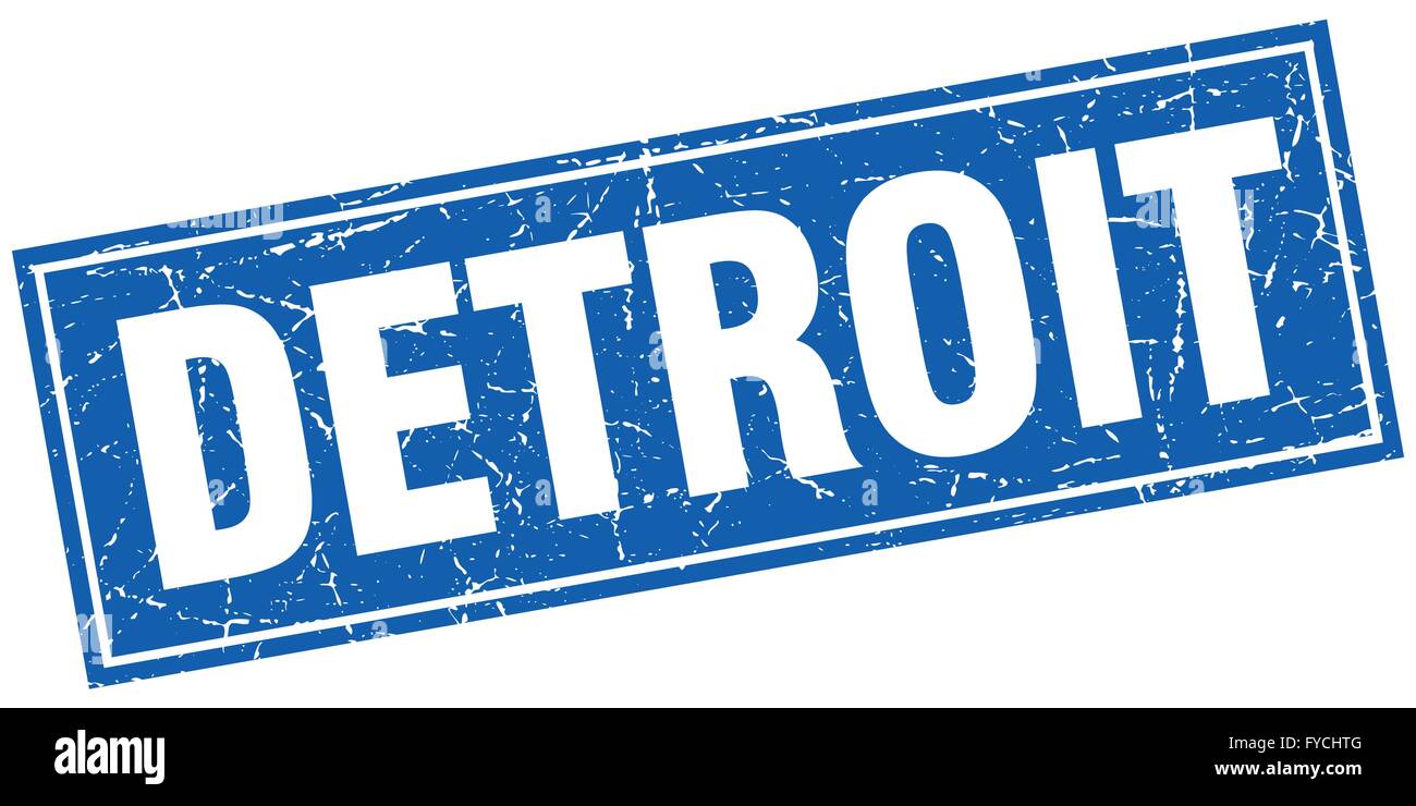 Detroit blue square grunge vintage isolated stamp Stock Vector Image ...