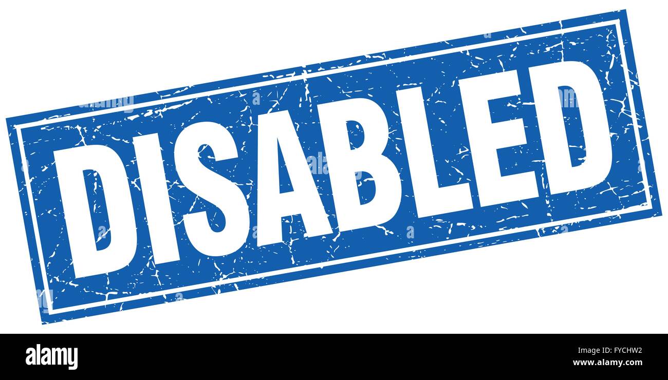 disabled blue square grunge stamp on white Stock Vector Image & Art - Alamy