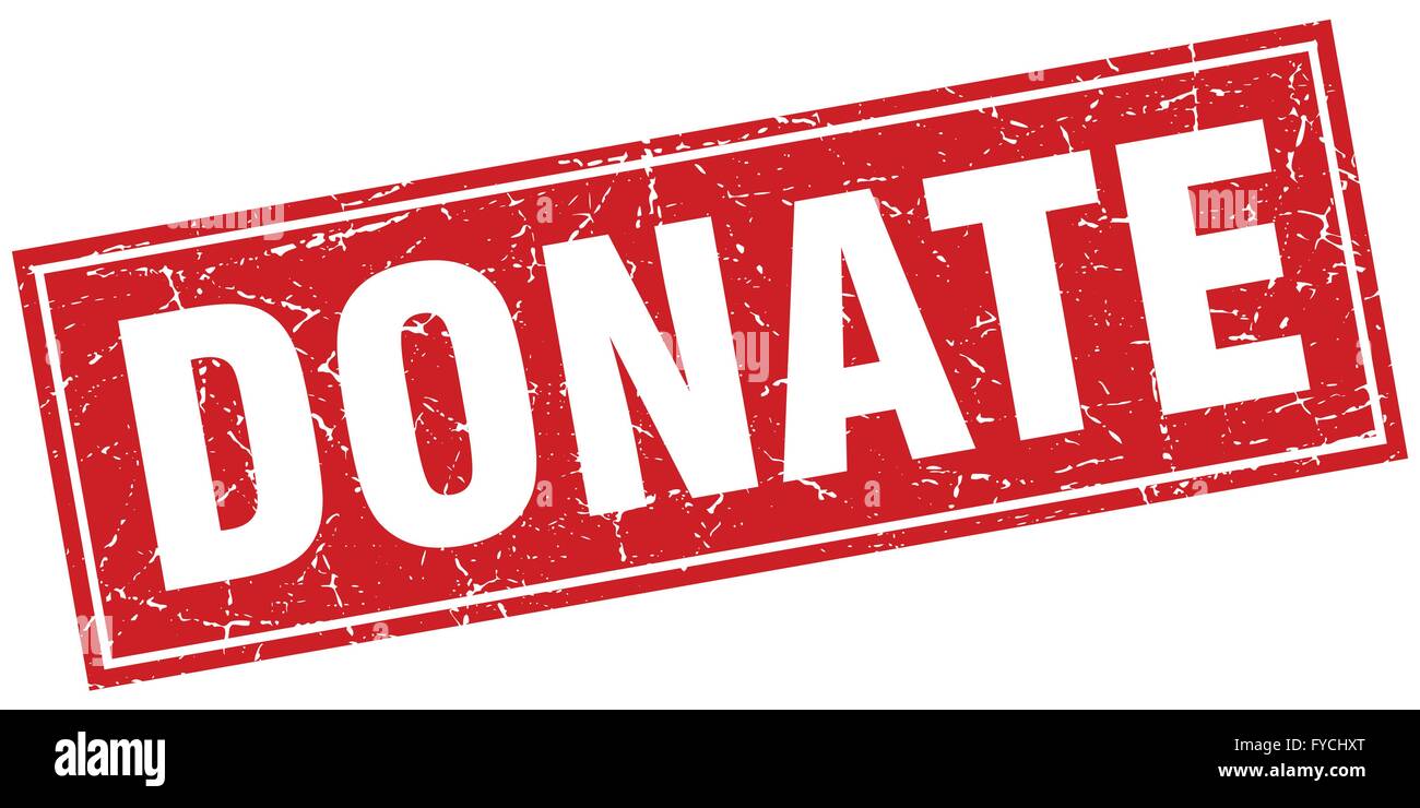 donate red square grunge stamp on white Stock Vector Image & Art - Alamy