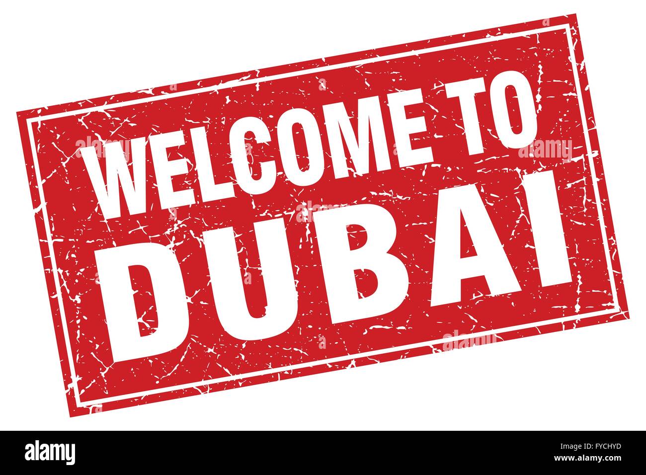 Dubai red square grunge welcome to stamp Stock Vector Image & Art - Alamy