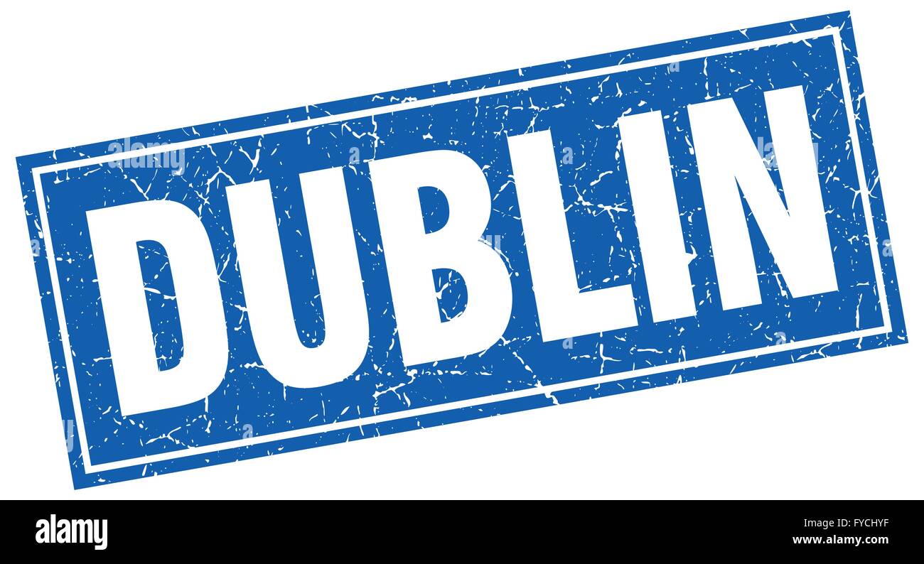 Dublin blue square grunge vintage isolated stamp Stock Vector Image ...