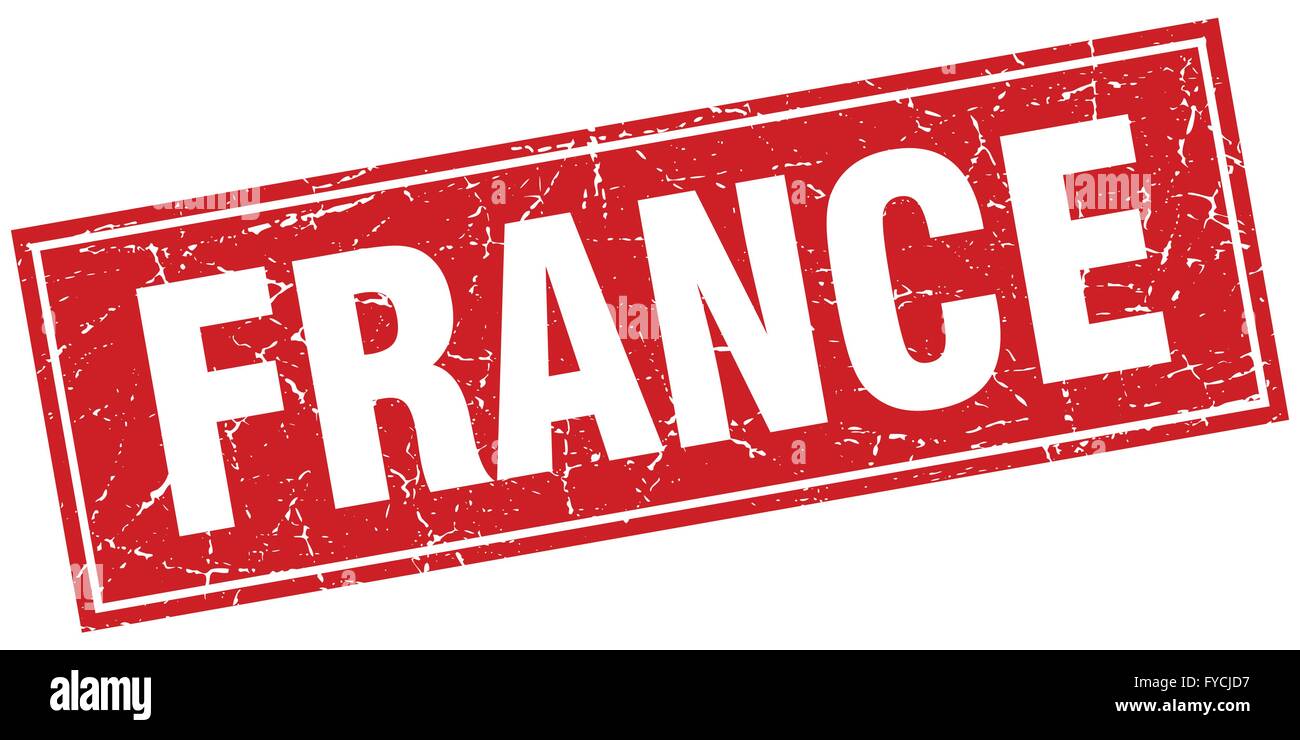 France red square grunge vintage isolated stamp Stock Vector Image ...