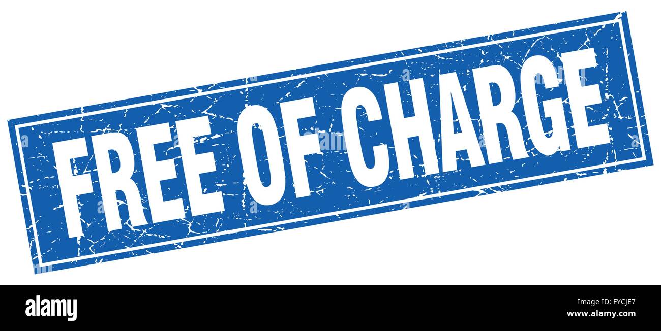 free of charge blue square grunge stamp on white Stock Vector Image ...