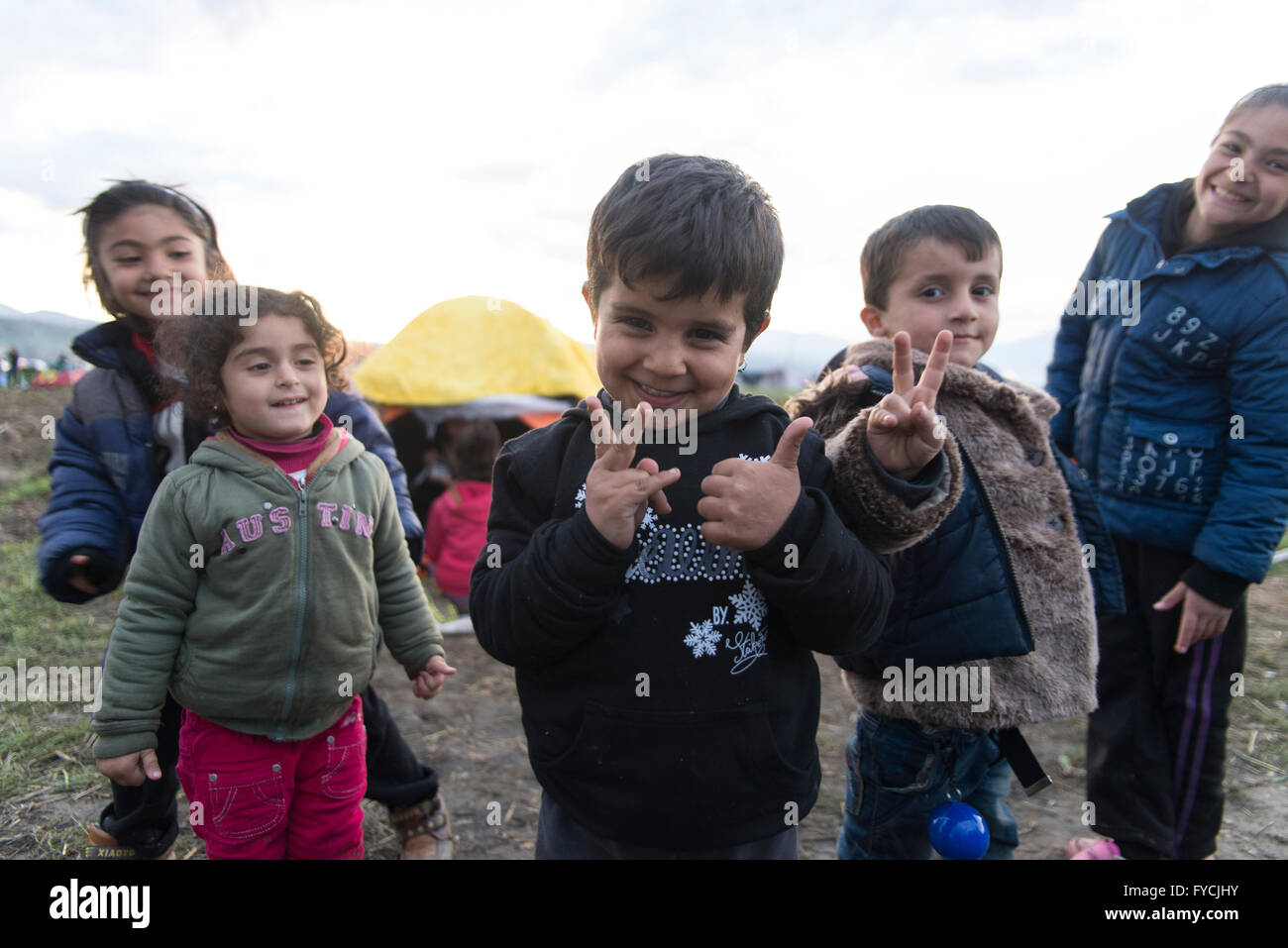 Smiling refugee boy hi-res stock photography and images - Alamy