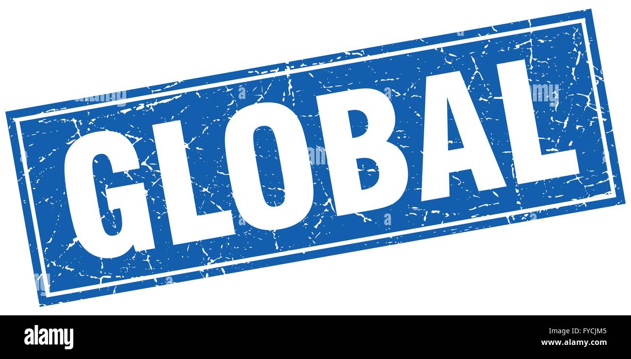 Global square stamp grunge Stock Vector Images - Alamy