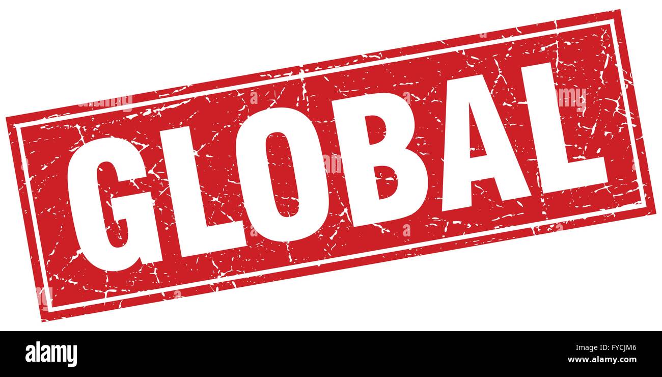 global red square grunge stamp on white Stock Vector Image & Art - Alamy