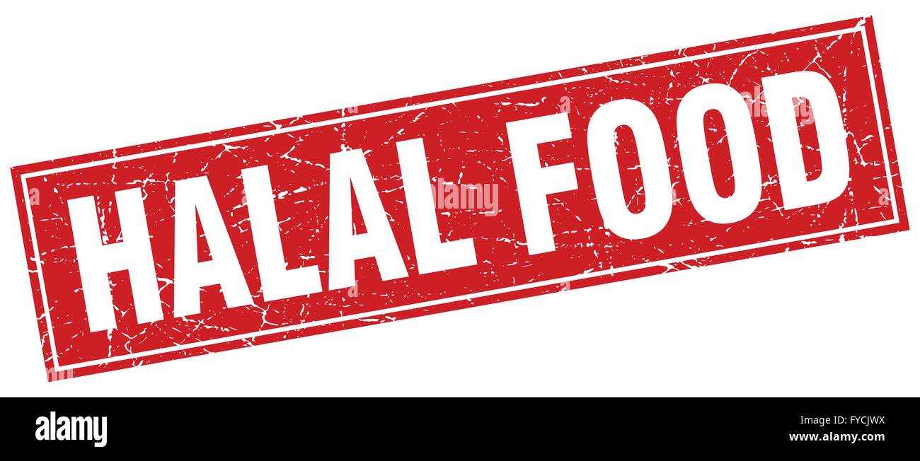 halal food red square grunge stamp on white Stock Vector Image & Art ...