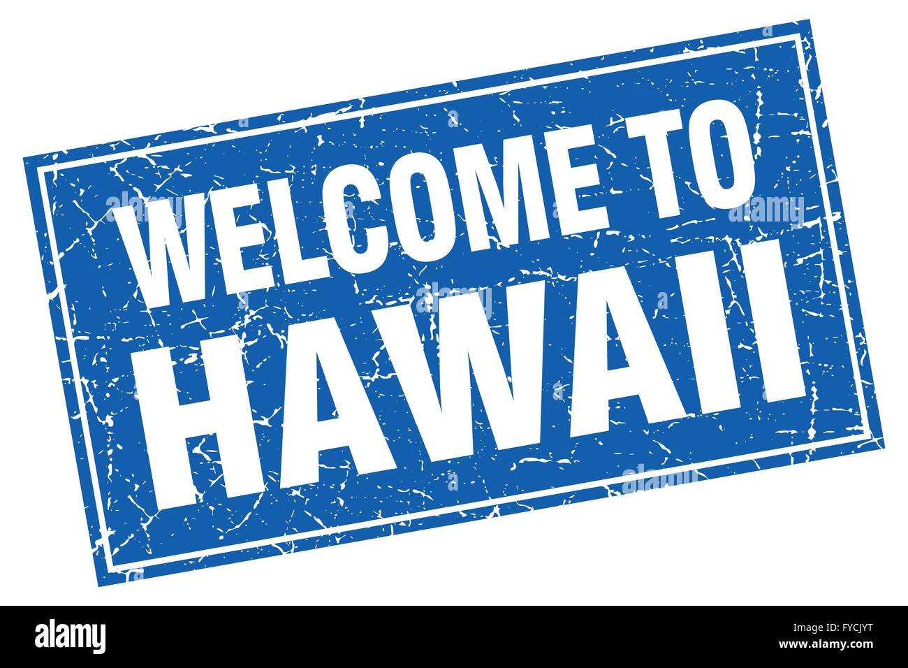 Hawaii blue square grunge welcome to stamp Stock Vector Image & Art - Alamy