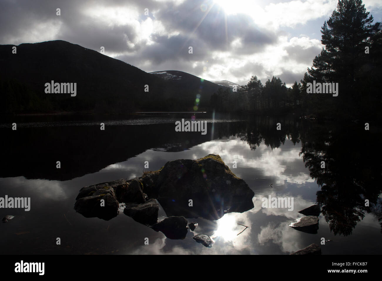 A general view of Loch Eilein, Aviemore. Scotland Stock Photo - Alamy