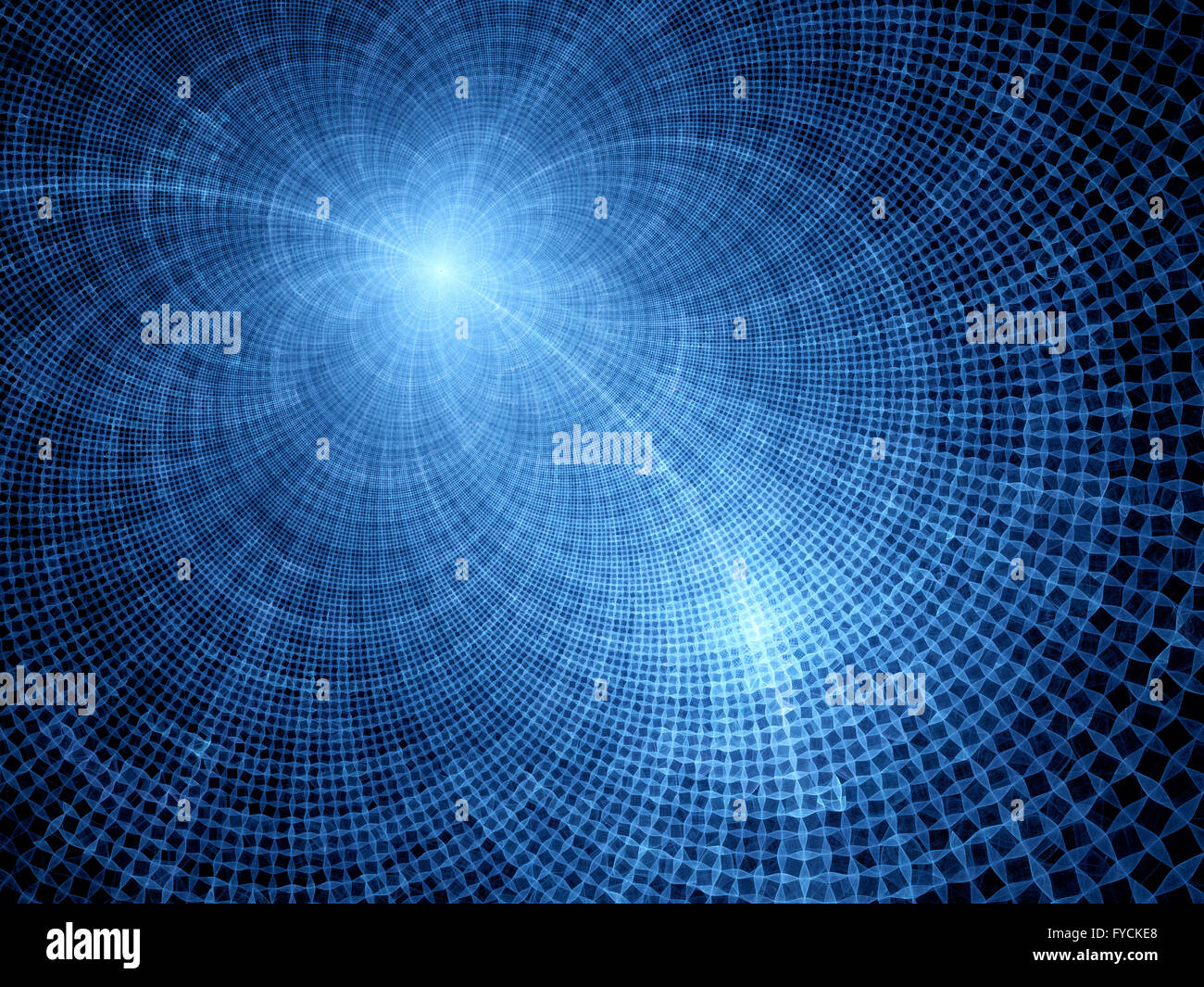 Blue glowing futuristic grid in space, computer generated abstract ...