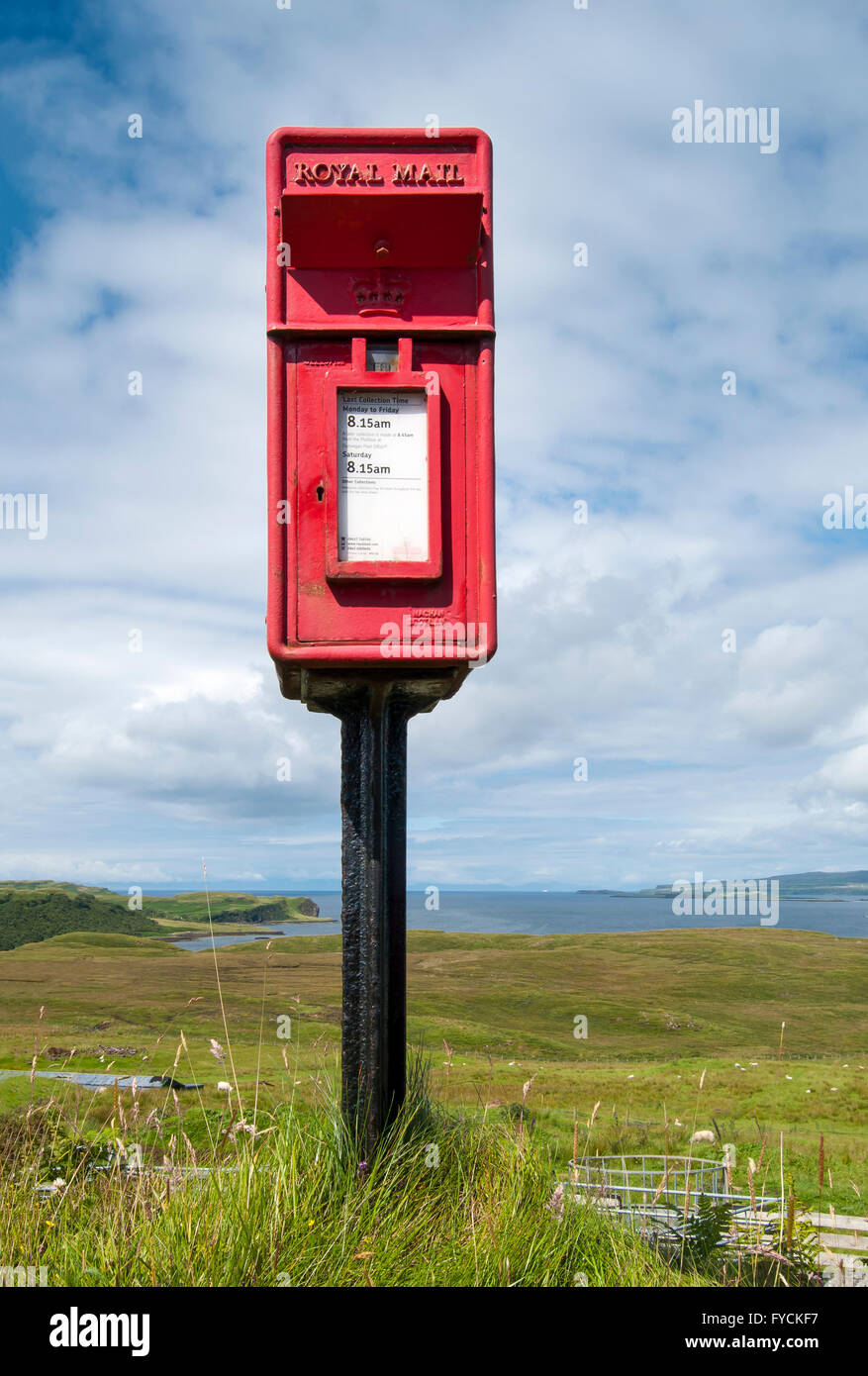 Red Royal Mail post box, Isle of Skye, Scotland, United Kingdom Stock ...