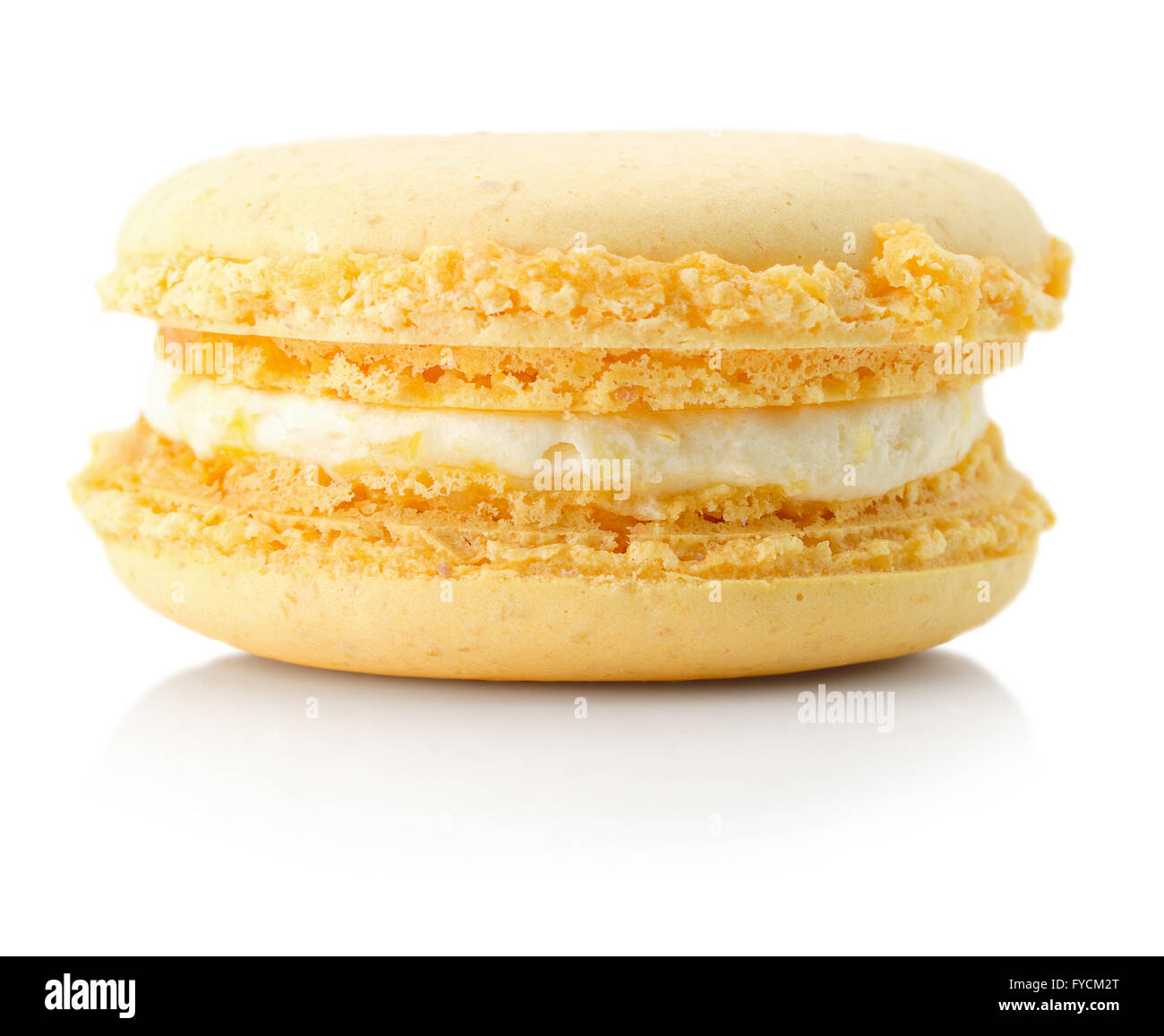 yellow macaroon isolated on the white background Stock Photo - Alamy