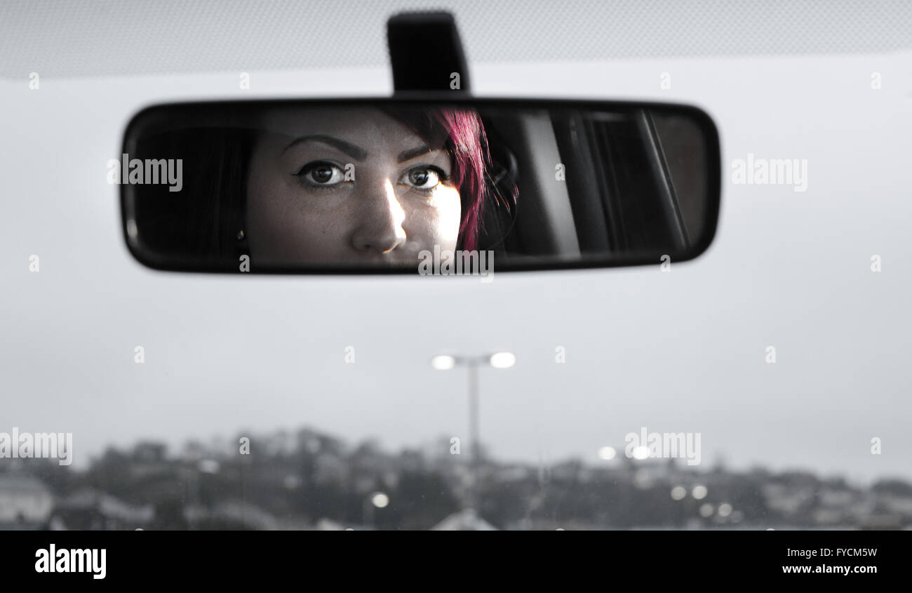 Girl In Car Scene Stock Photo - Alamy